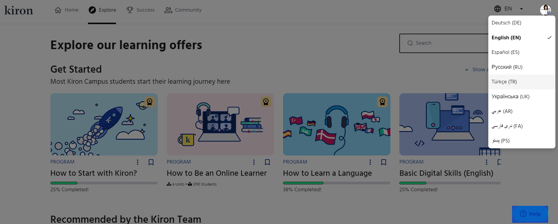 In which languages can I use the Kiron Campus? – Kiron Education